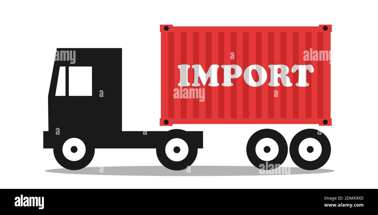 vehicle for import - Truck is shipping container with goods and ...