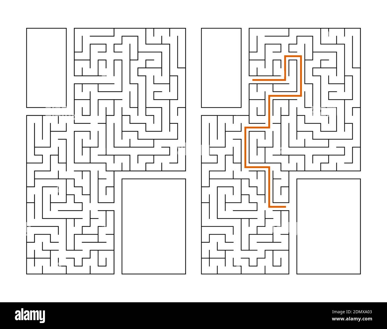 Abstract rectangular maze. Game for kids. Puzzle for children. Labyrinth conundrum. Flat vector ...