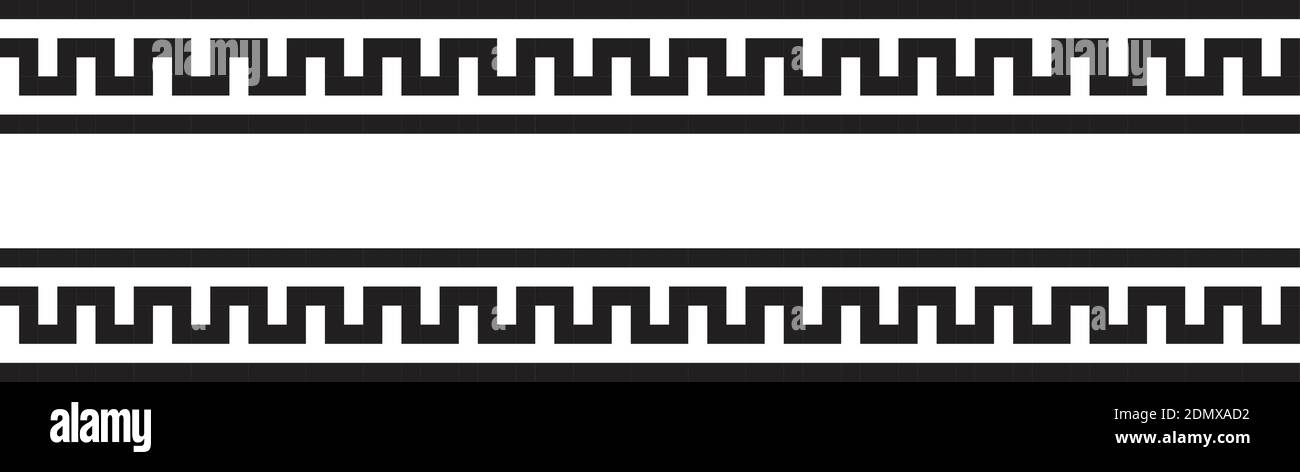 Meander and wave. Ancient Greek borders. Set of ornaments Stock Vector ...