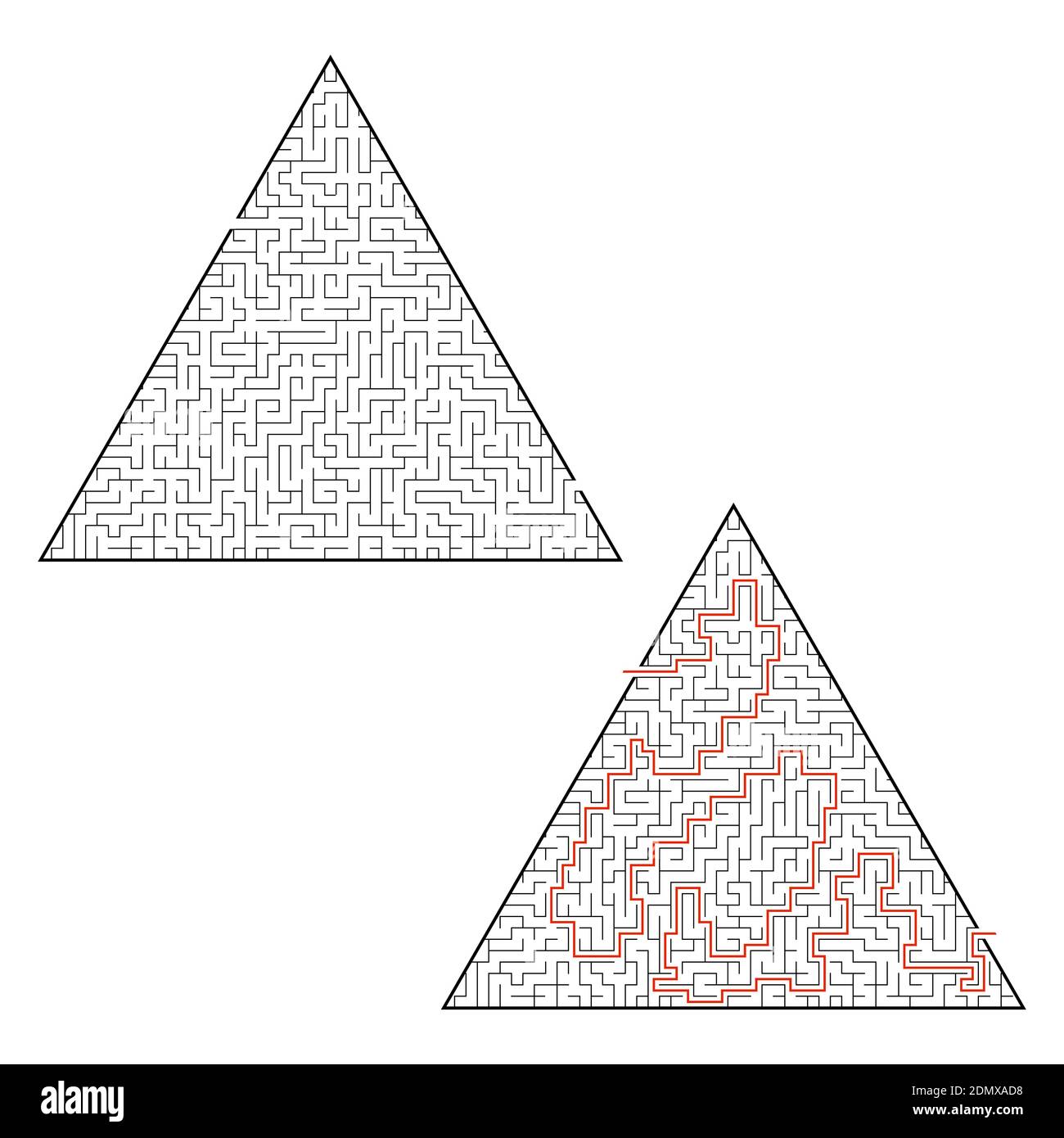 Difficult triangular labyrinth. Game for kids and adults. Puzzle for ...