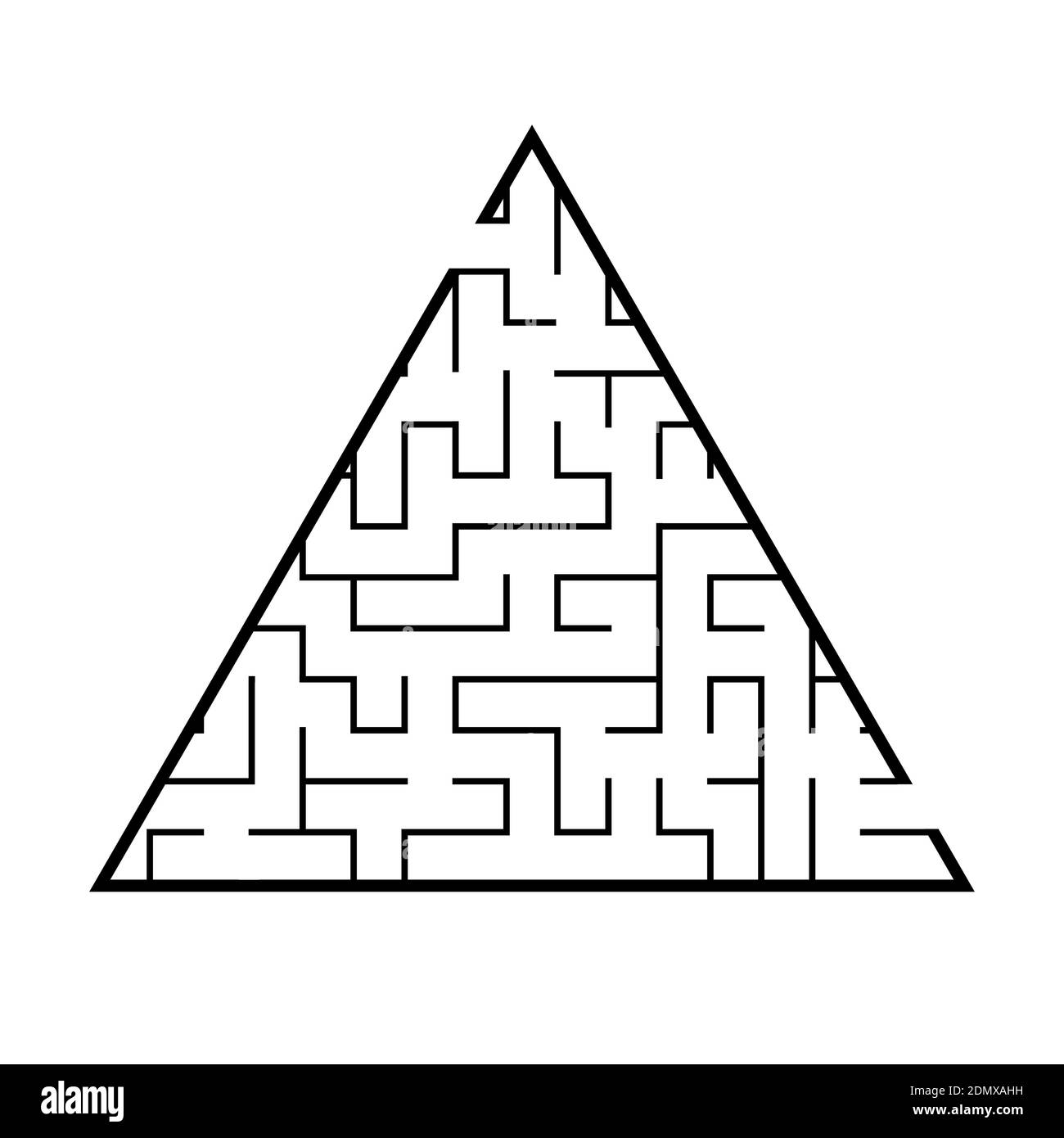 Abstract triangular labyrinth. Game for kids. Puzzle for children. One ...