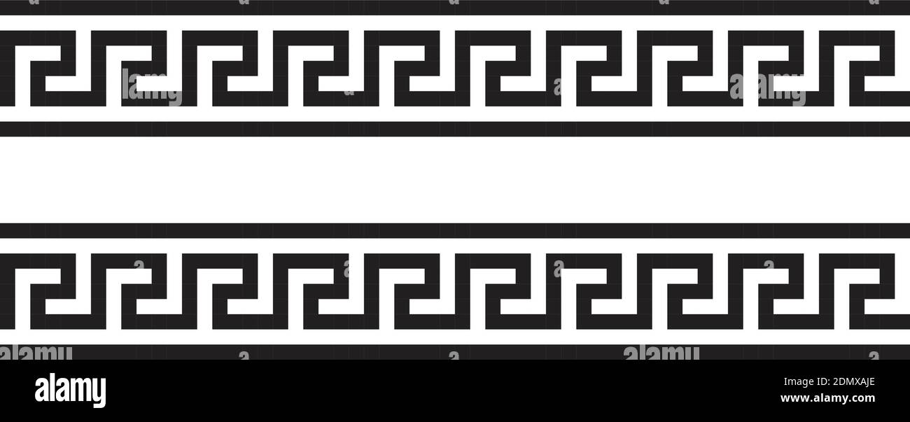Meander and wave. Ancient Greek borders. Set of ornaments Stock Vector ...