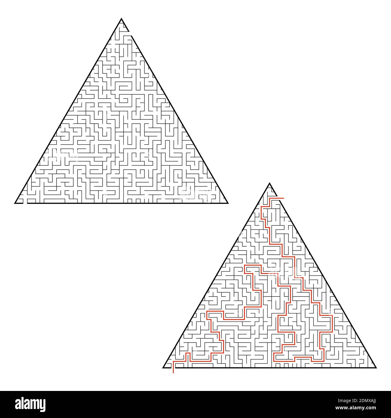 Difficult triangular labyrinth. Game for kids and adults. Puzzle for ...