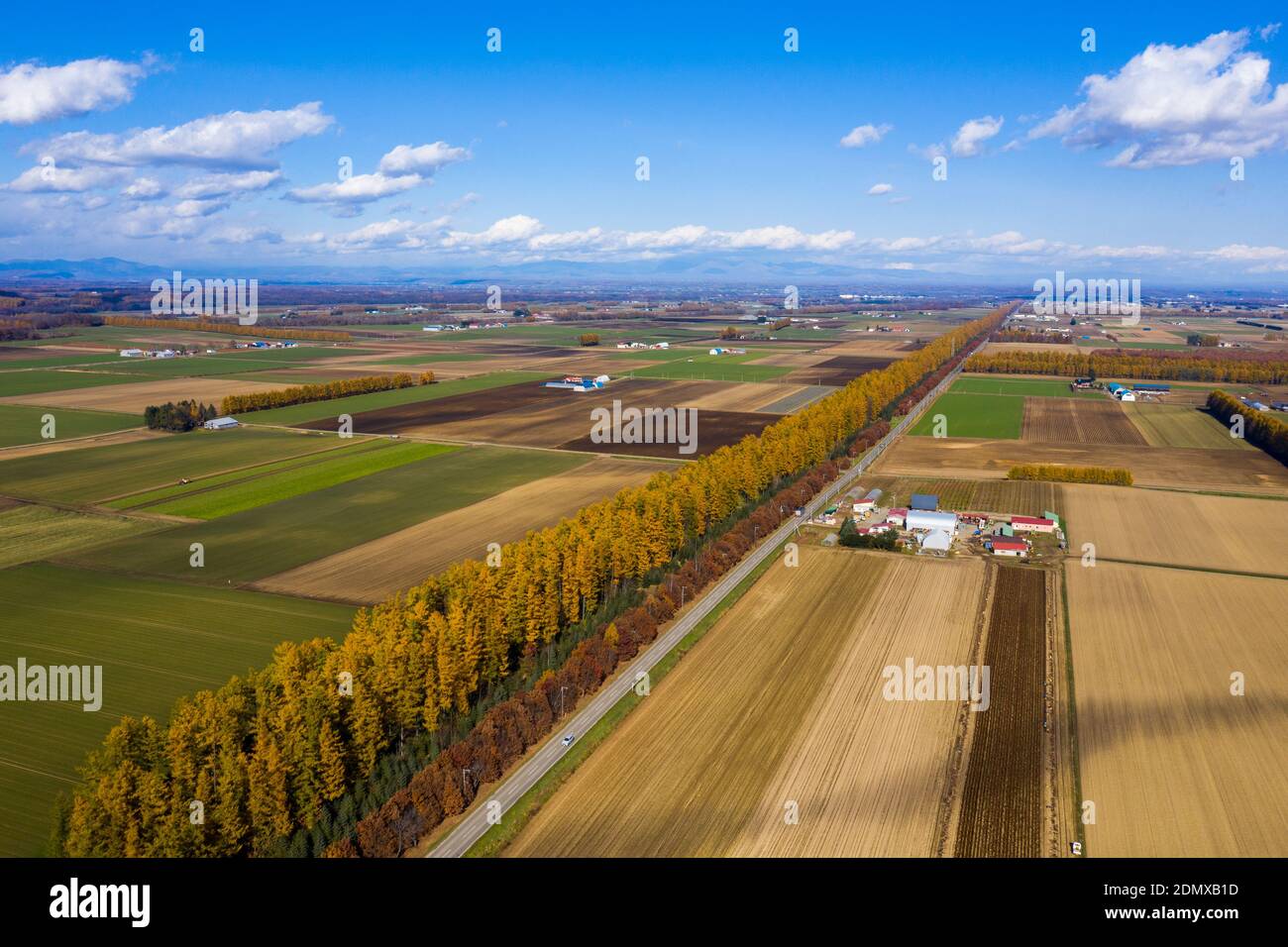 Aerial Photography of Memuro Town, Hokkaido, Japan Stock Photo - Alamy