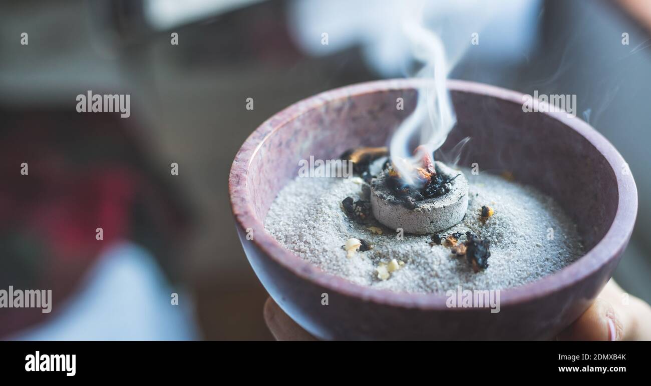 Christmas and New Year’s Ritual: Traditional esoteric incense, smoke ...