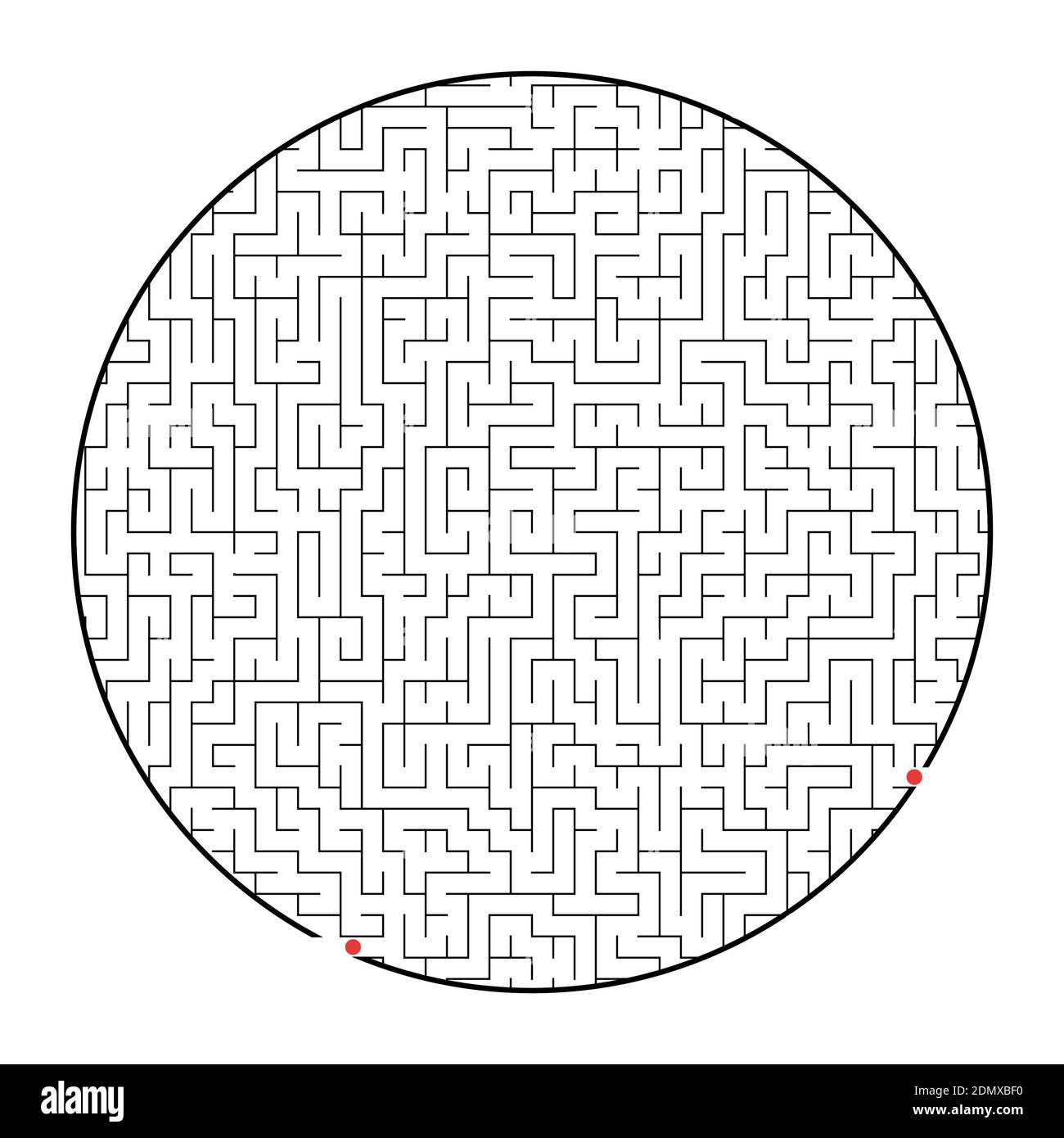 Difficult round labyrinth. Game for kids and adults. Puzzle for children. Labyrinth conundrum ...