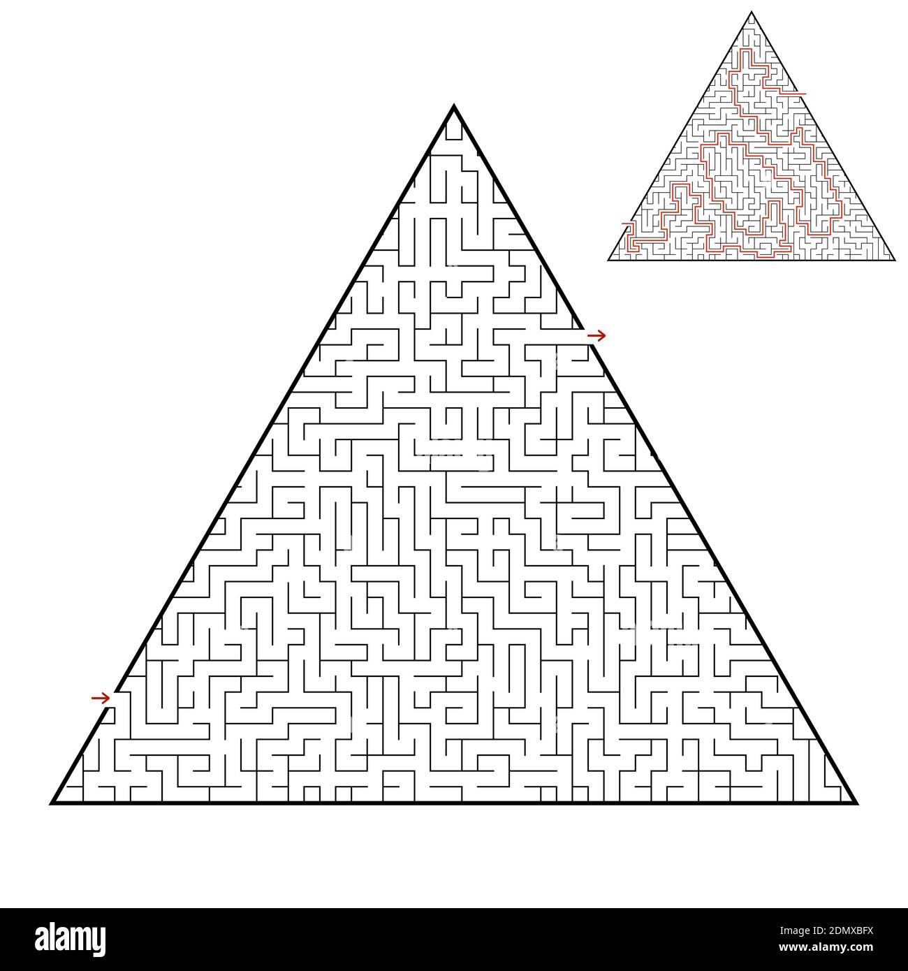 Difficult triangular labyrinth. Game for kids and adults. Puzzle for ... Difficult triangular labyrinth. Game for kids and adults. Puzzle for ...