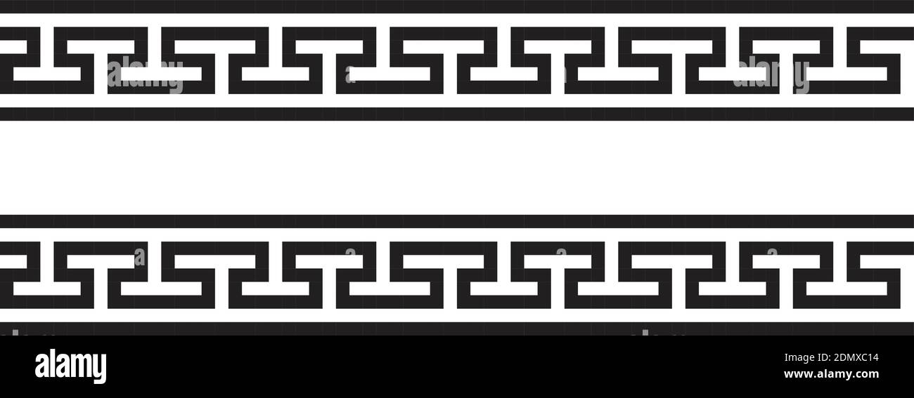 Meander and wave. Ancient Greek borders. Set of ornaments Stock Vector ...