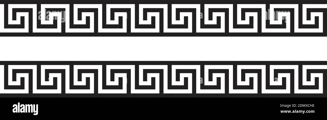 Meander and wave. Ancient Greek borders. Set of ornaments Stock Vector ...