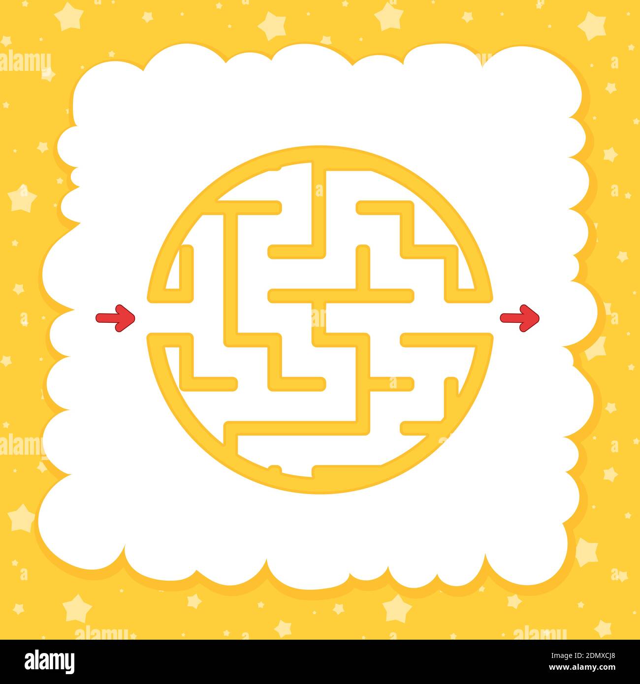 Color round simple labyrinth. Kids worksheets. Activity page. Game ...