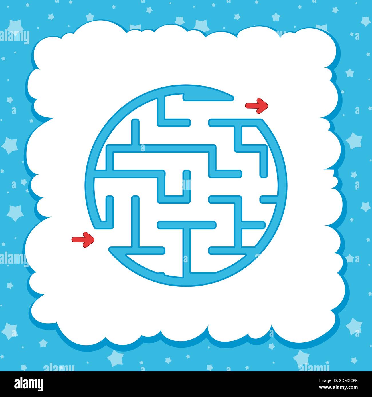 Color round simple labyrinth. Kids worksheets. Activity page. Game ...