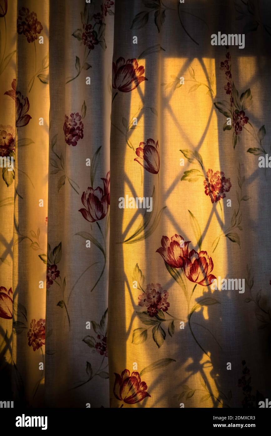 Window curtain light during morning sunrise Stock Photo - Alamy