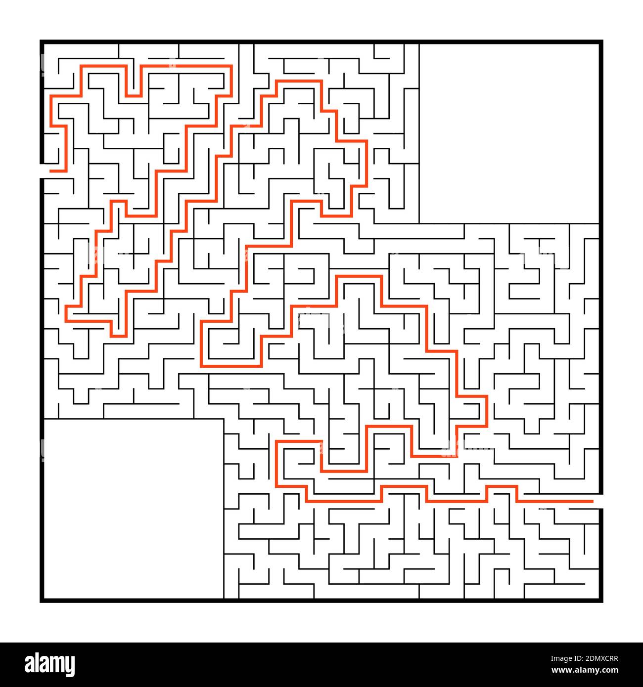 Abstract square maze. Game for kids. Puzzle for children. One entrance ...