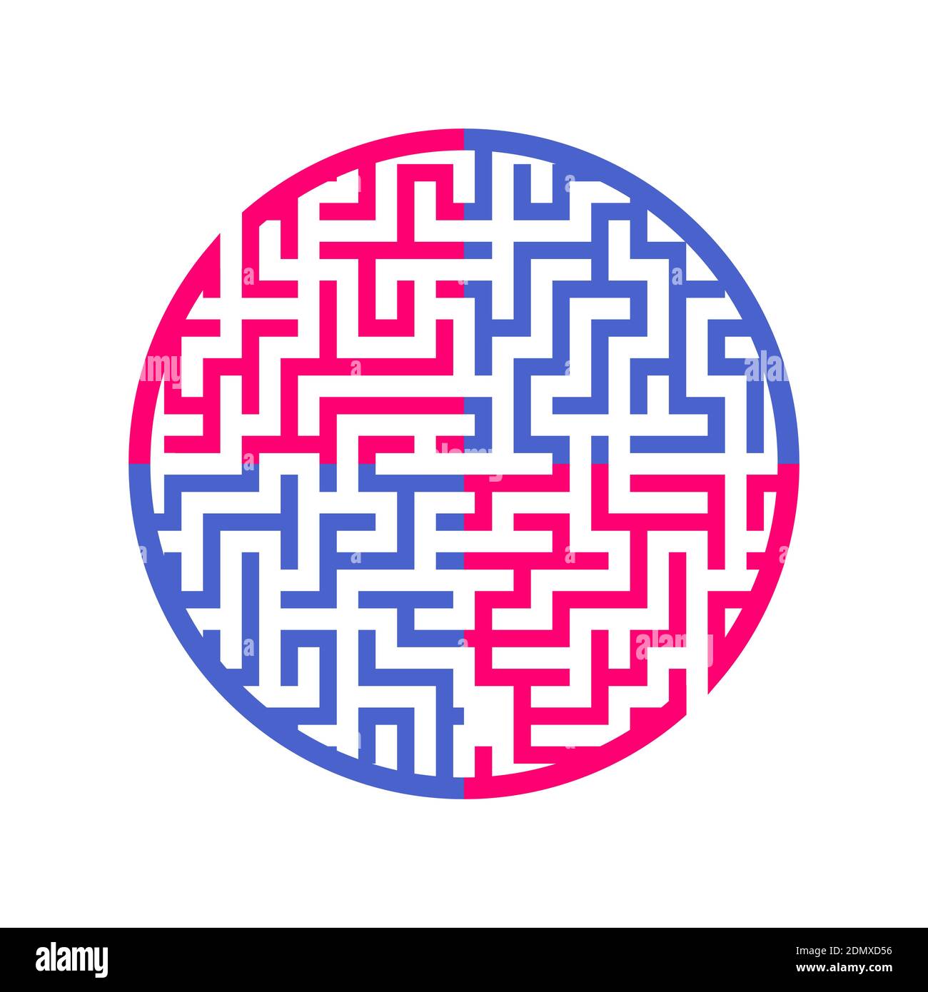 Color round maze. Painted in different colors. Game for kids and adults ...