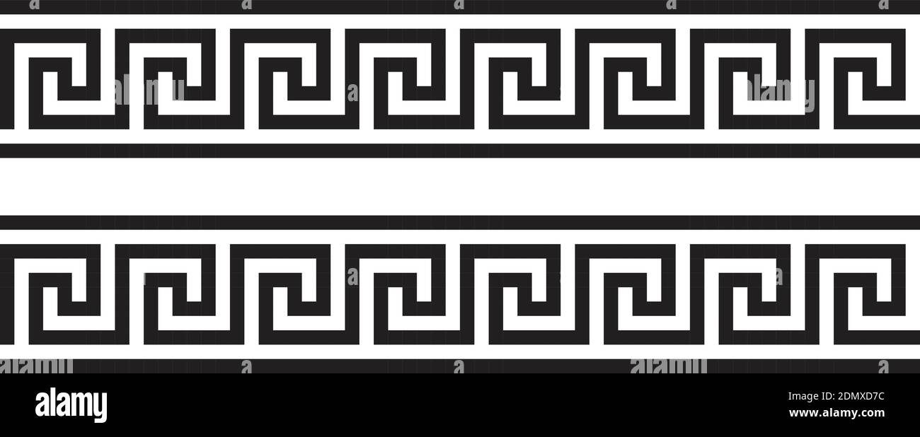 Meander and wave. Ancient Greek borders. Set of ornaments Stock Vector ...