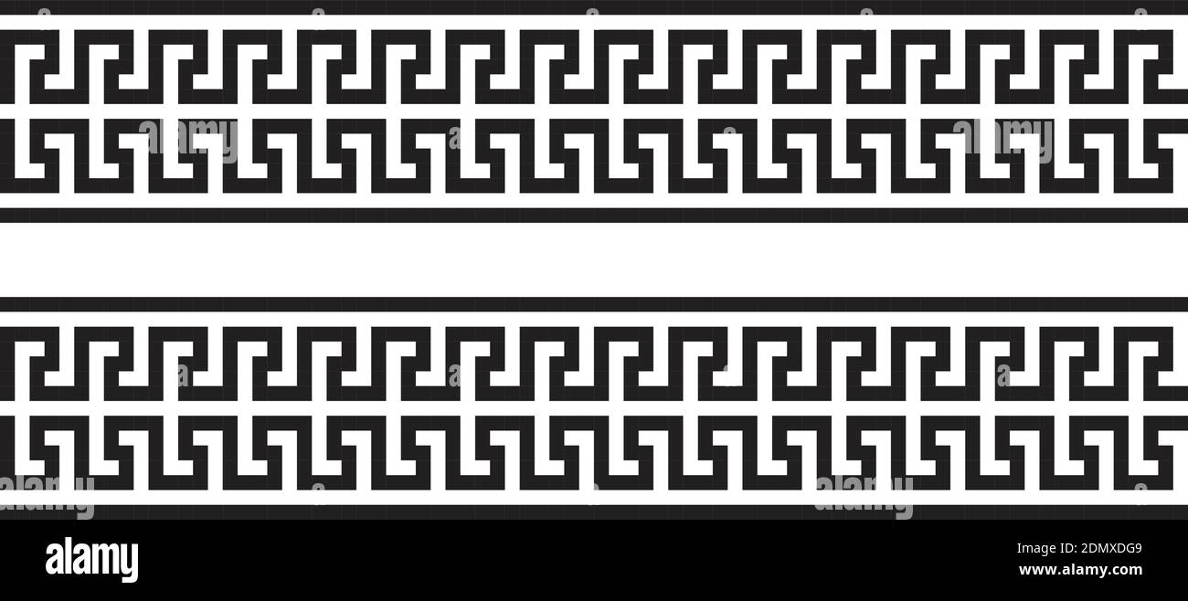 Meander and wave. Ancient Greek borders. Set of ornaments Stock Vector ...