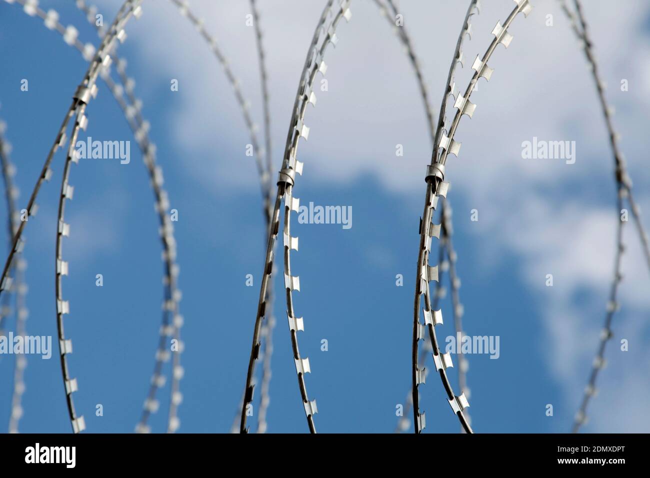 Barbed wire fence for security Stock Photo - Alamy