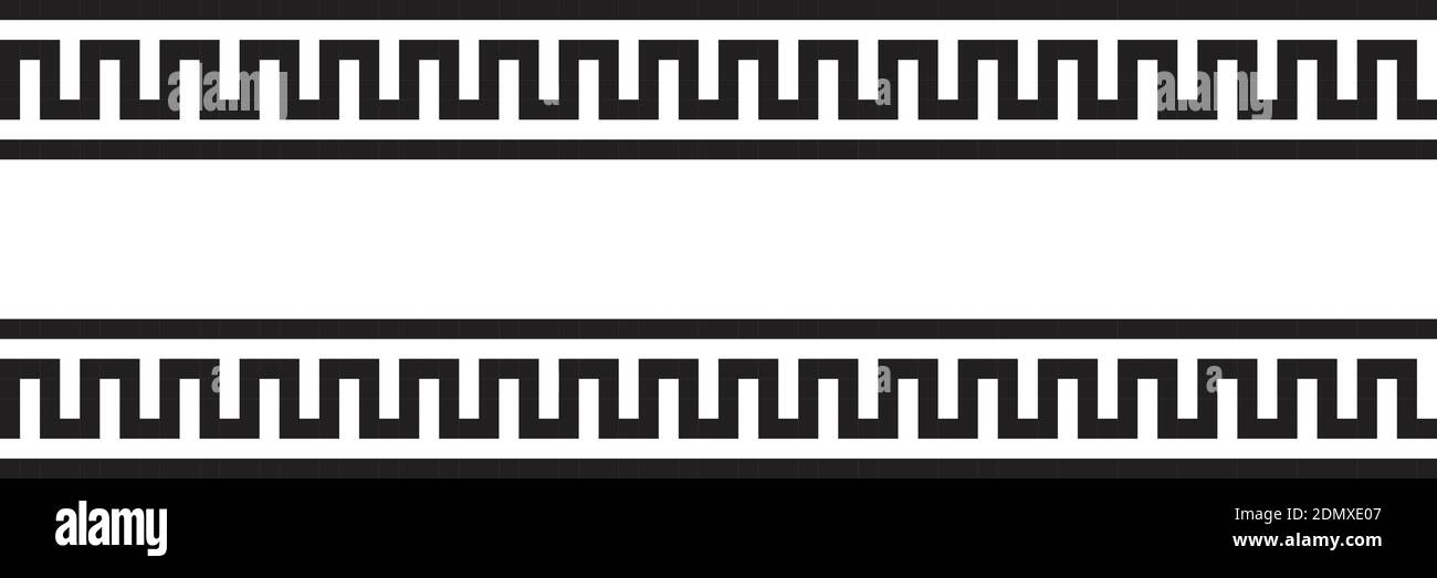 Meander and wave. Ancient Greek borders. Set of ornaments Stock Vector ...