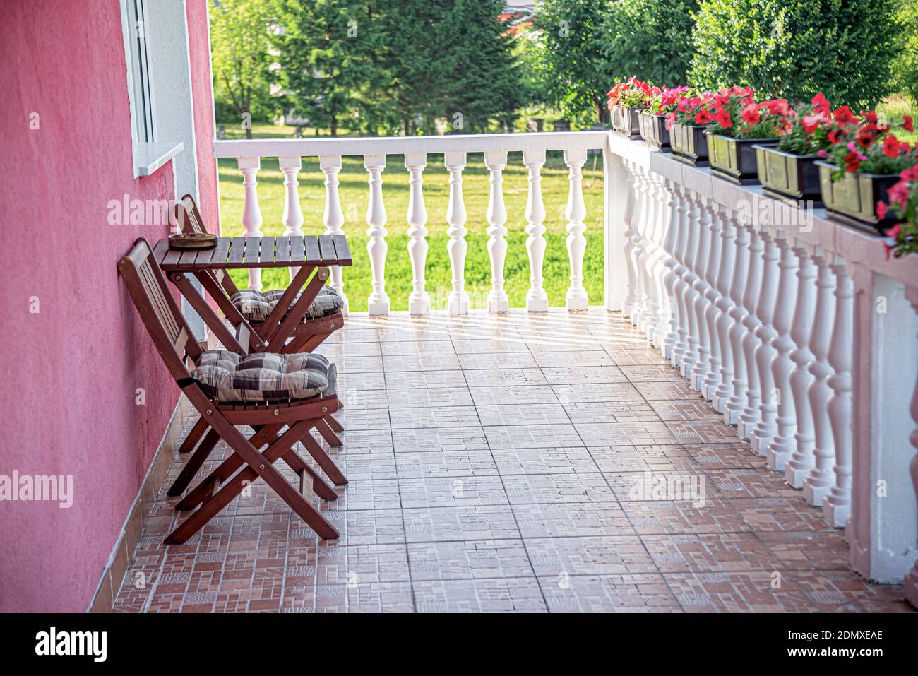 Terrace flowers sunset view hi-res stock photography and images - Alamy