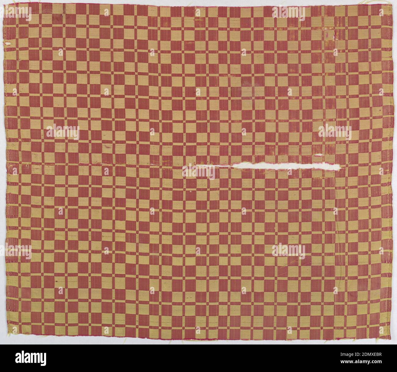 Fragment, Medium: silk Technique: plain weave, alternately warp-faced ...