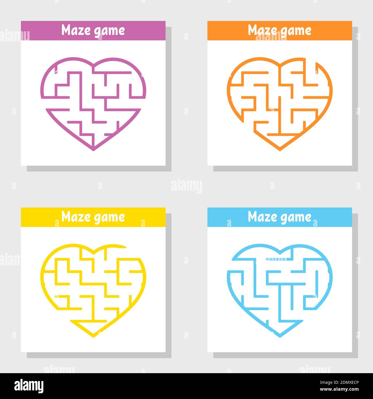 A set of mazes. Game for kids. Puzzle for children. Maze conundrum ...