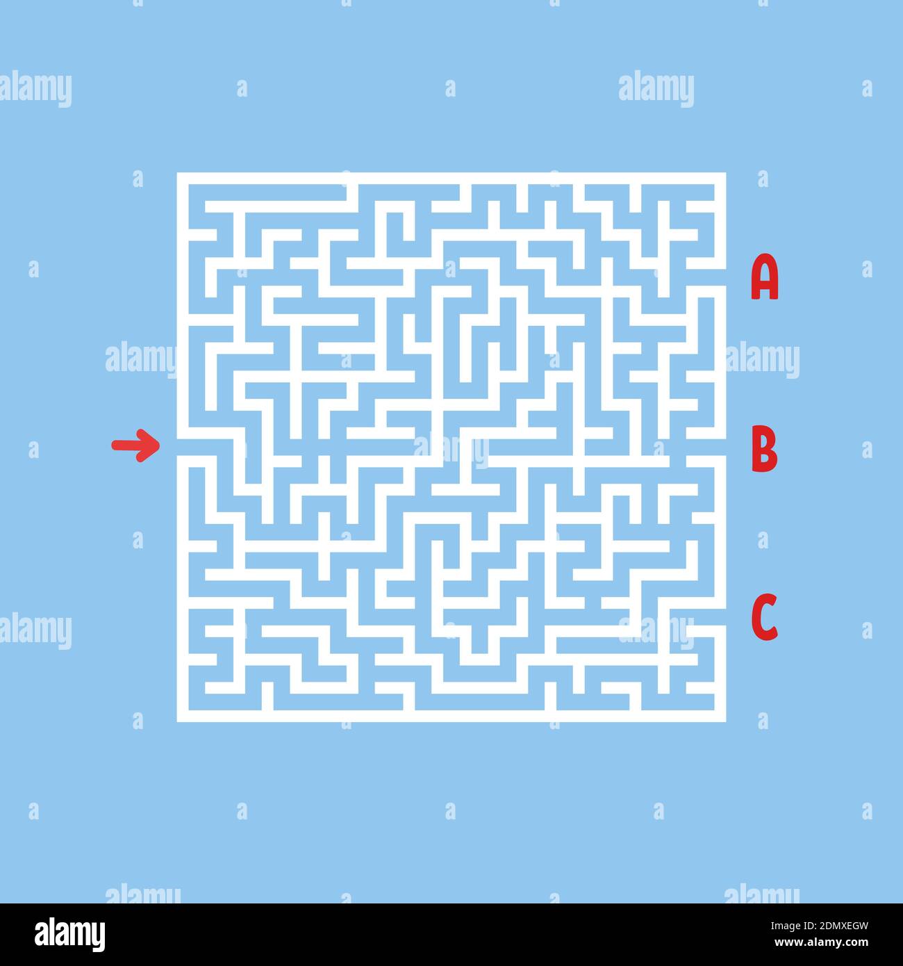 Colored square labyrinth. Kids worksheets. Activity page. Game puzzle ...