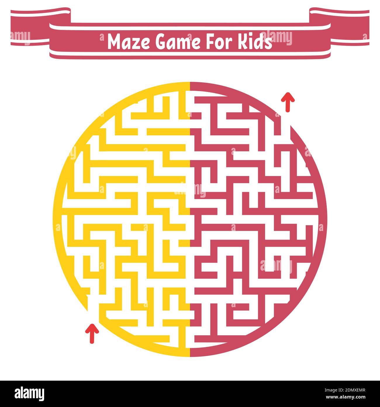 Color round maze. Painted in different colors. Game for kids and adults ...
