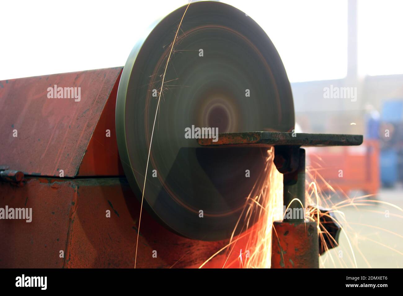 Grinding machine in the factory. Heavy industry. Industrial background ...