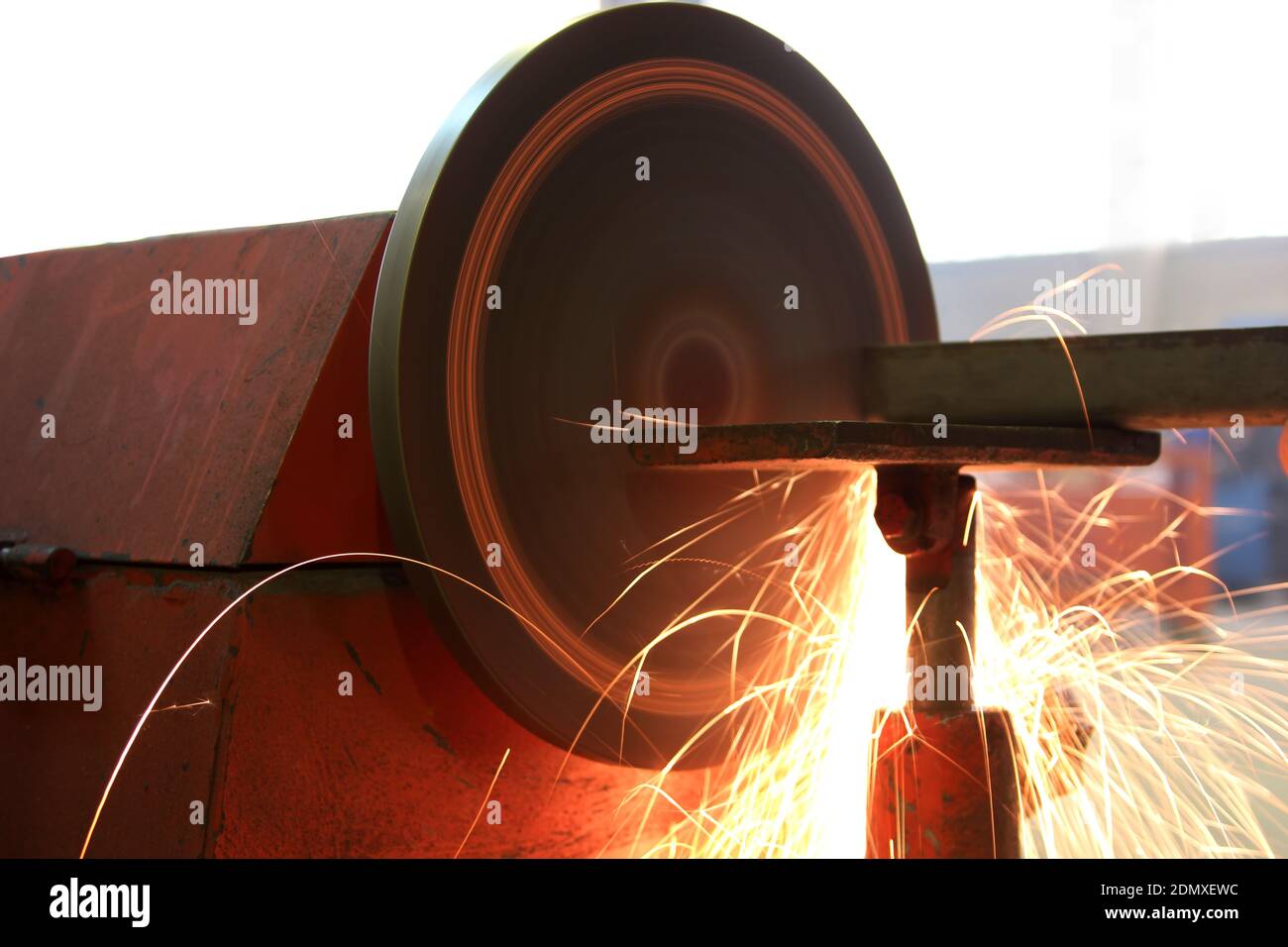 Grinding machine in the factory. Heavy industry. Industrial background ...