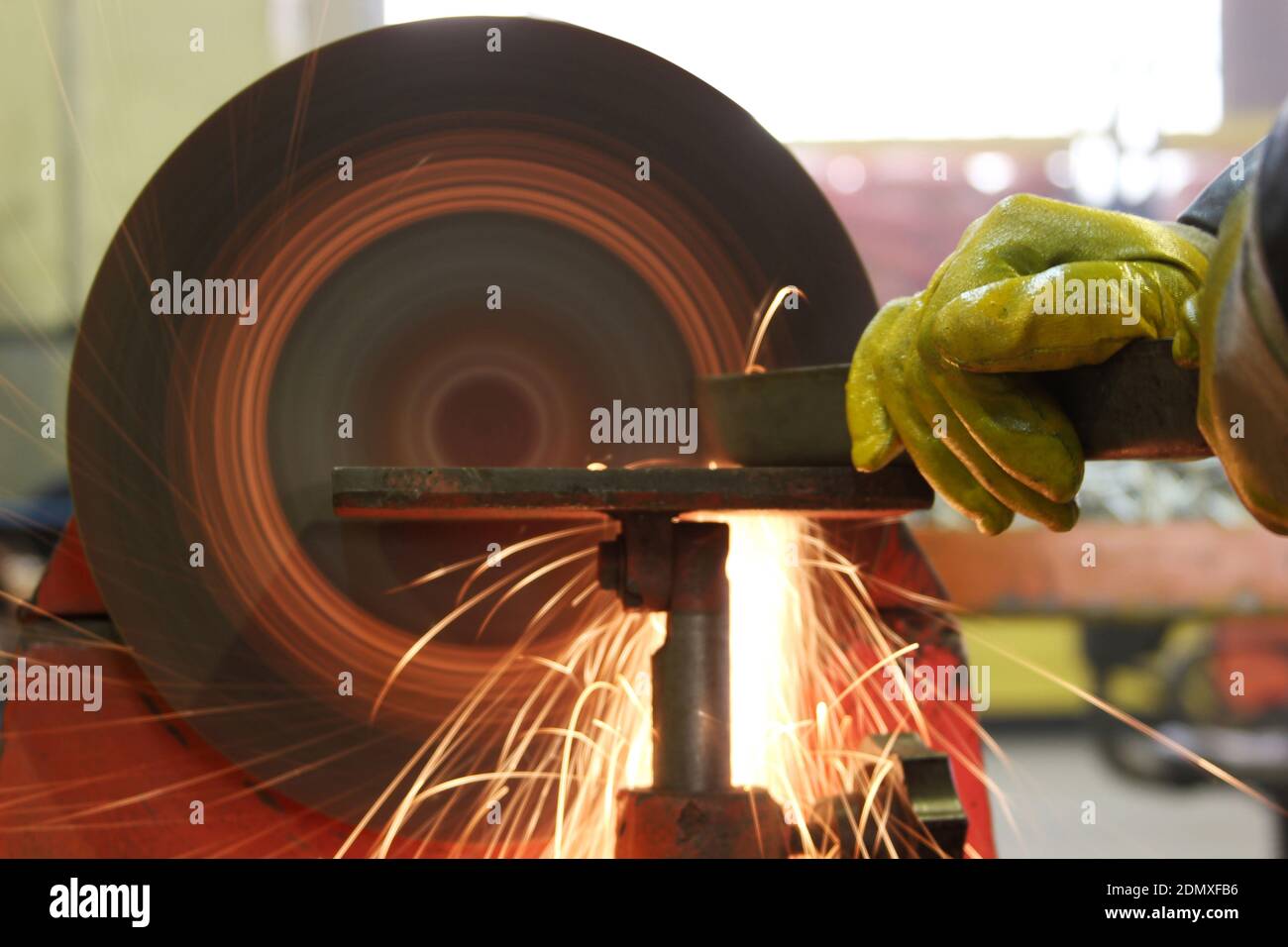 Grinding machine in the factory. Heavy industry. Industrial background ...