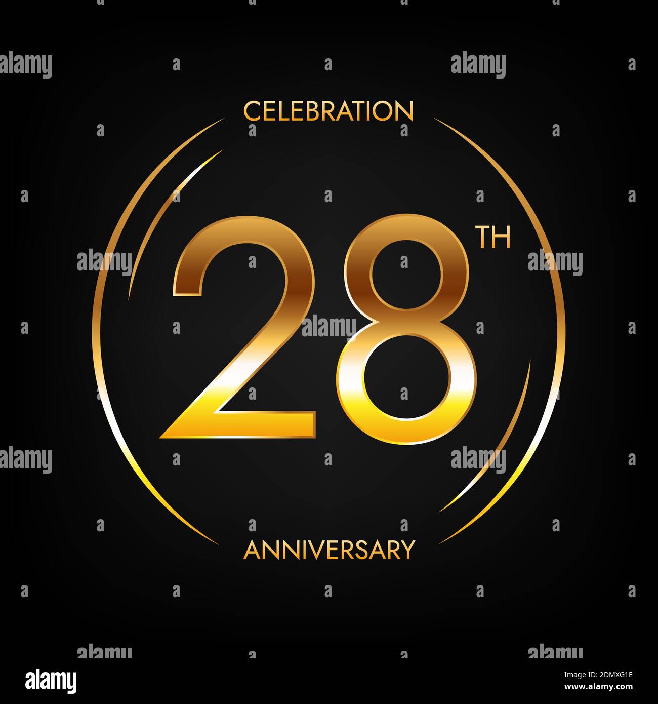 28th anniversary. Twenty-eight years birthday celebration banner in ...