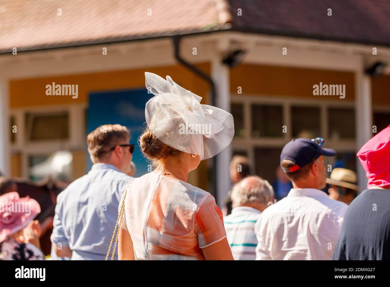 Woman with white net hat Stock Photo - Alamy