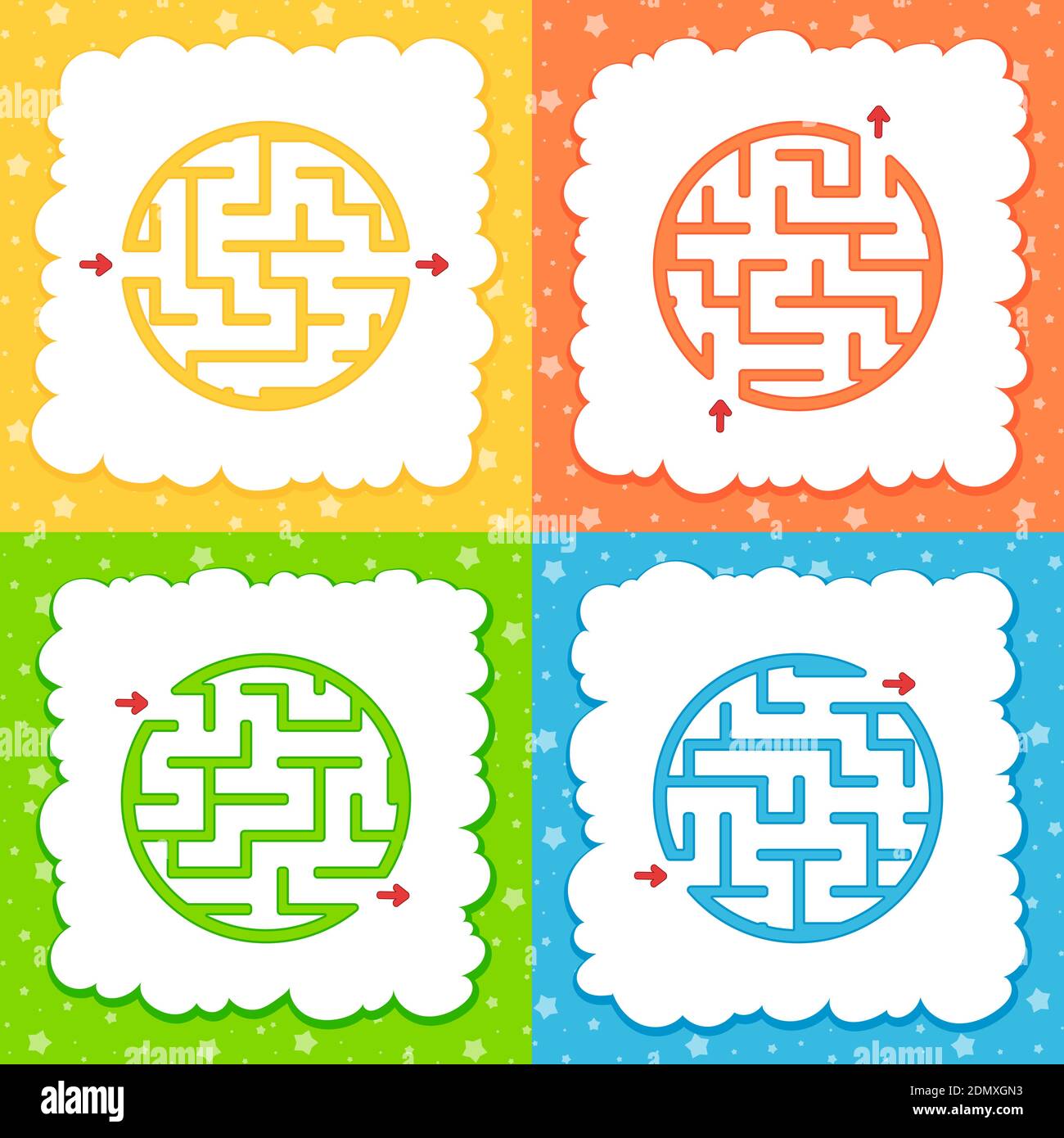 A set of mazes. Game for kids. Puzzle for children. Maze conundrum ...