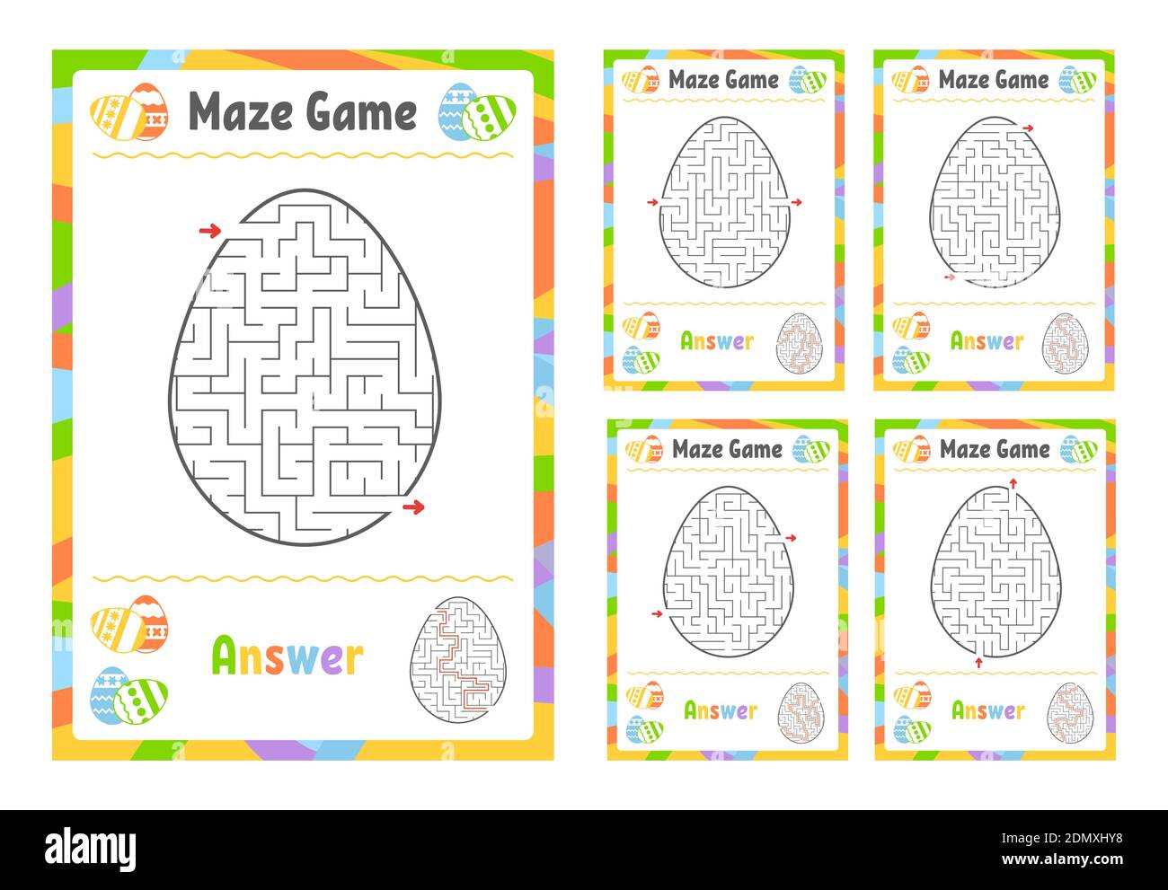 A set of mazes. Game for kids. Puzzle for children. Maze conundrum ...