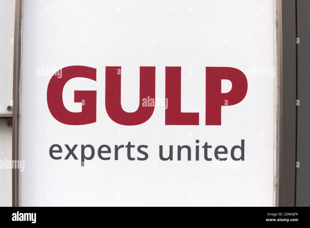 Sign, Gulp experts united in Berlin Stock Photo - Alamy