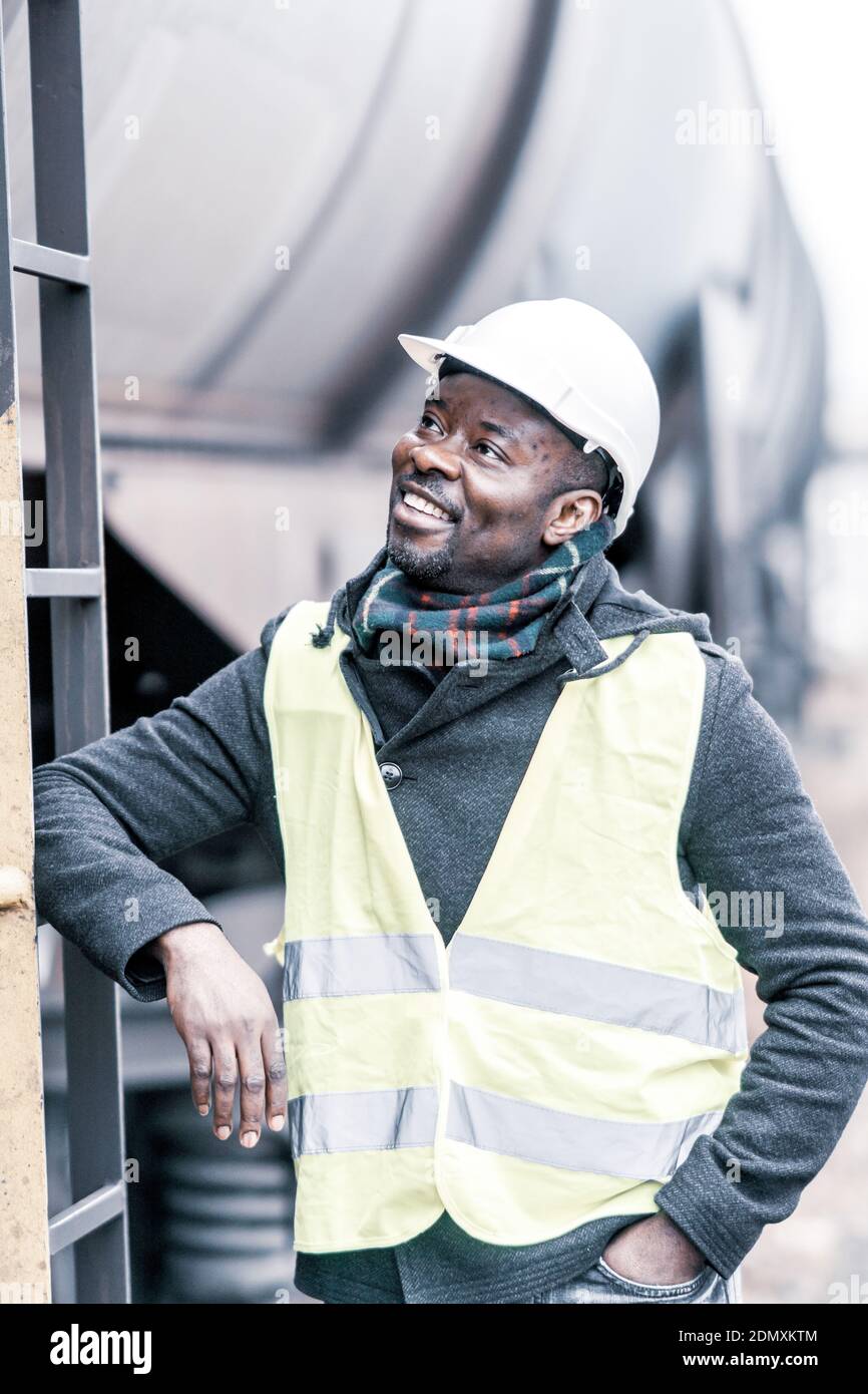 African american train engineer hi-res stock photography and images - Alamy