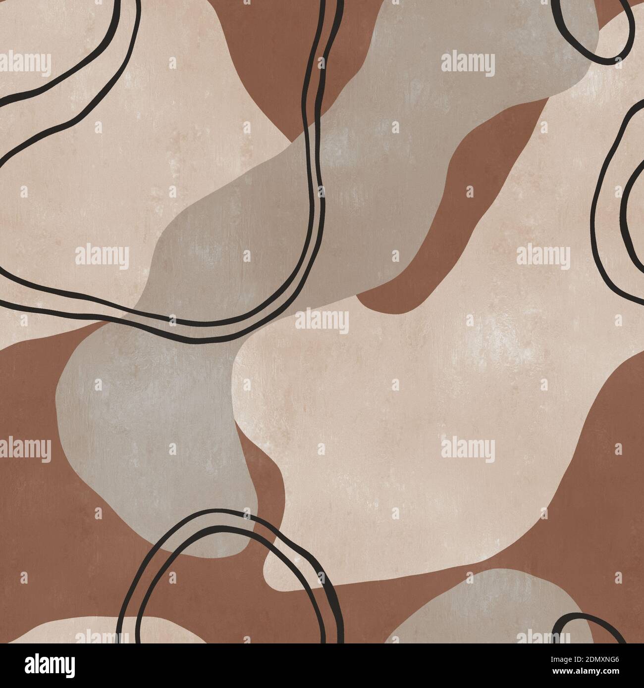 Seamless organic rounded curvy shapes naive design Stock Photo - Alamy