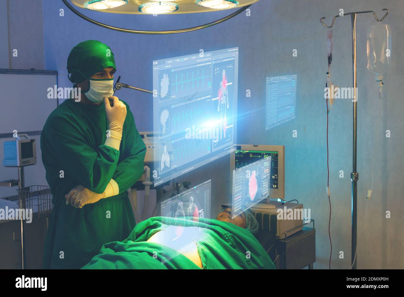 new normal futuristic technology in medical concept doctor anlysis ...