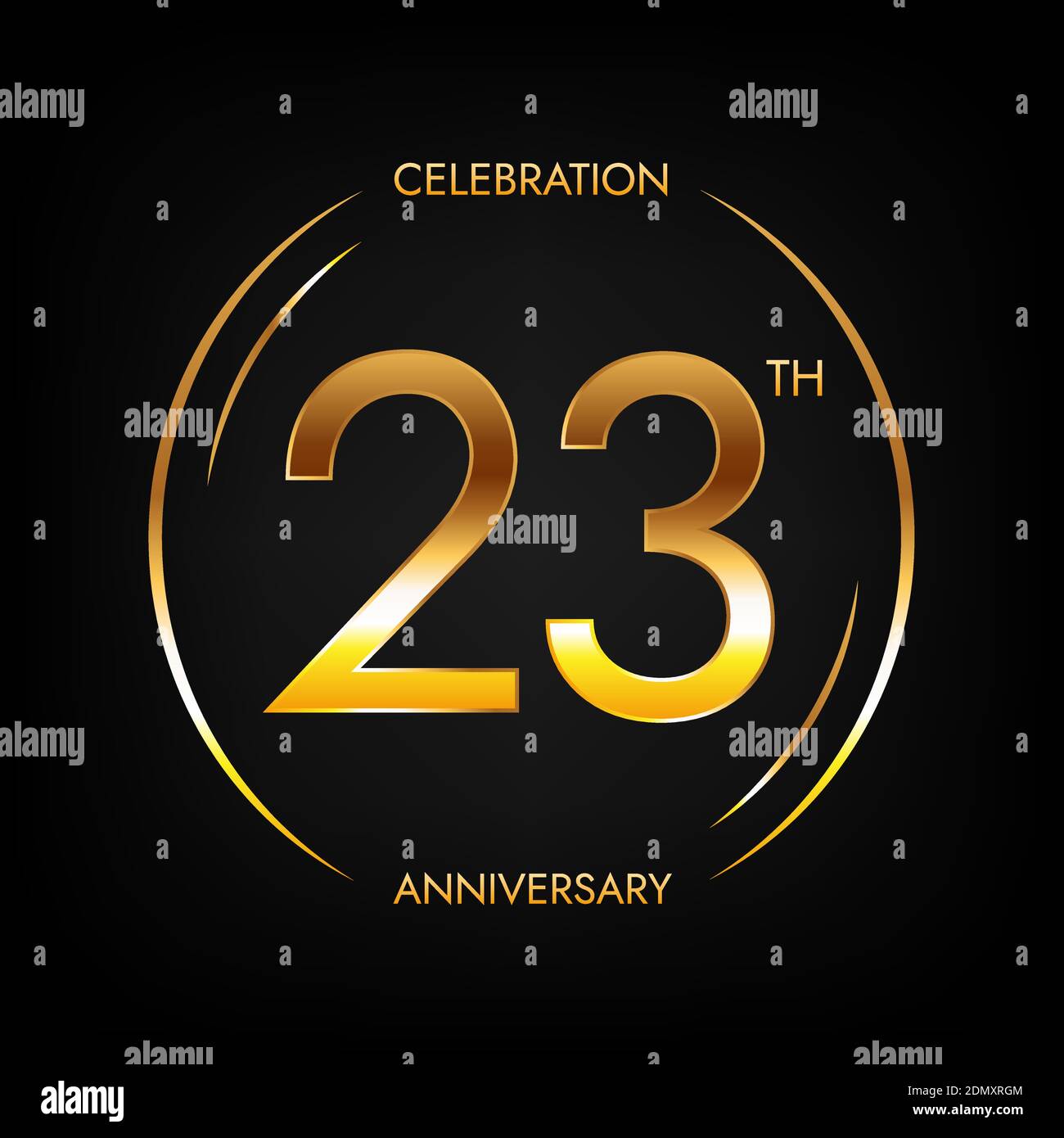 23th anniversary. Twenty-three years birthday celebration banner in ...