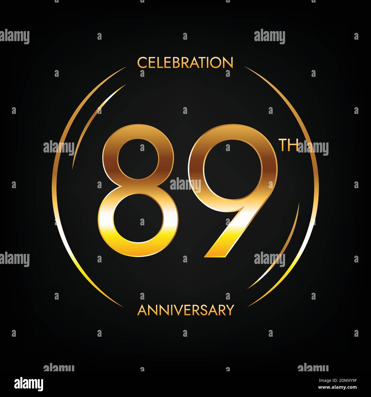 89th anniversary. Eighty-nine years birthday celebration banner in ...