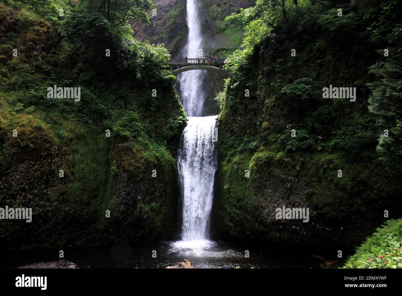 Beautiful double waterfall in Portland Stock Photo - Alamy
