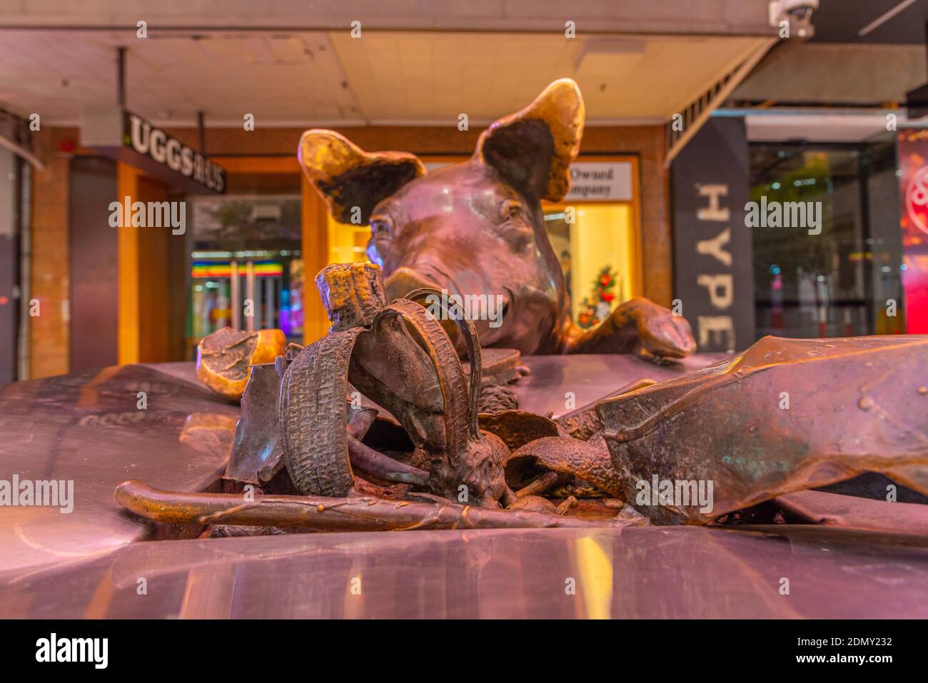 ADELAIDE, AUSTRALIA, JANUARY 5, 2020: A day out Statue at Rundle Mall ...