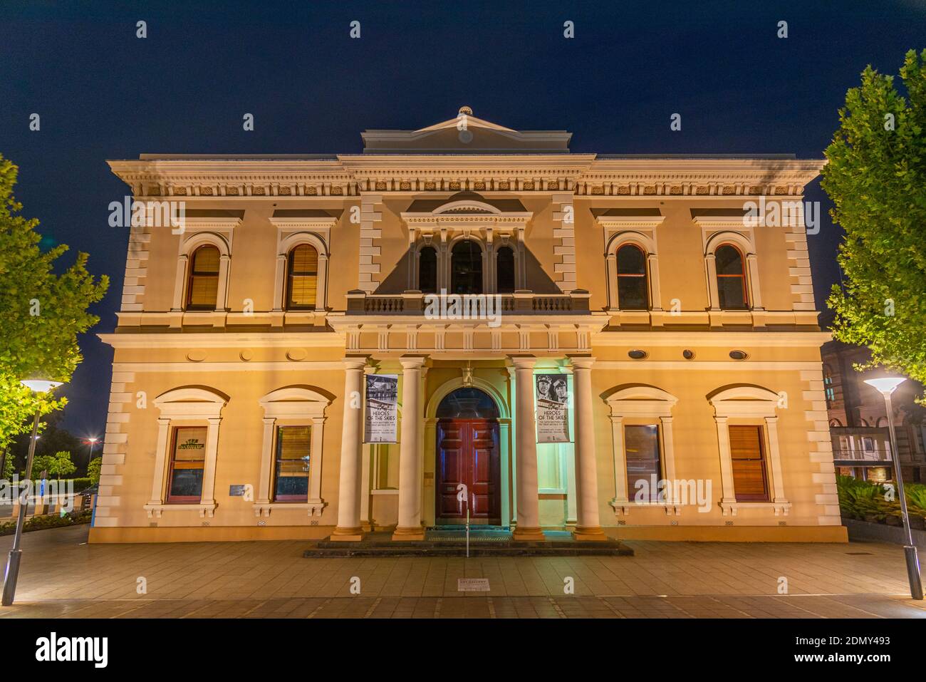 ADELAIDE, AUSTRALIA, JANUARY 5, 2020: Night view of Writers SA building ...