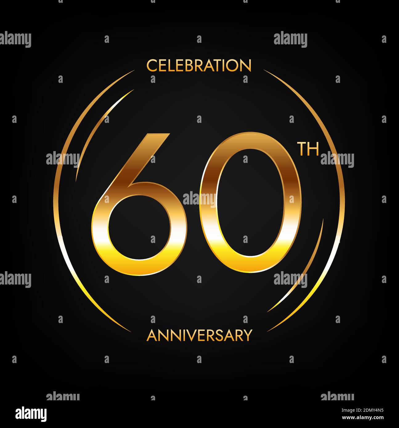 60th anniversary. Sixty years birthday celebration banner in bright ...