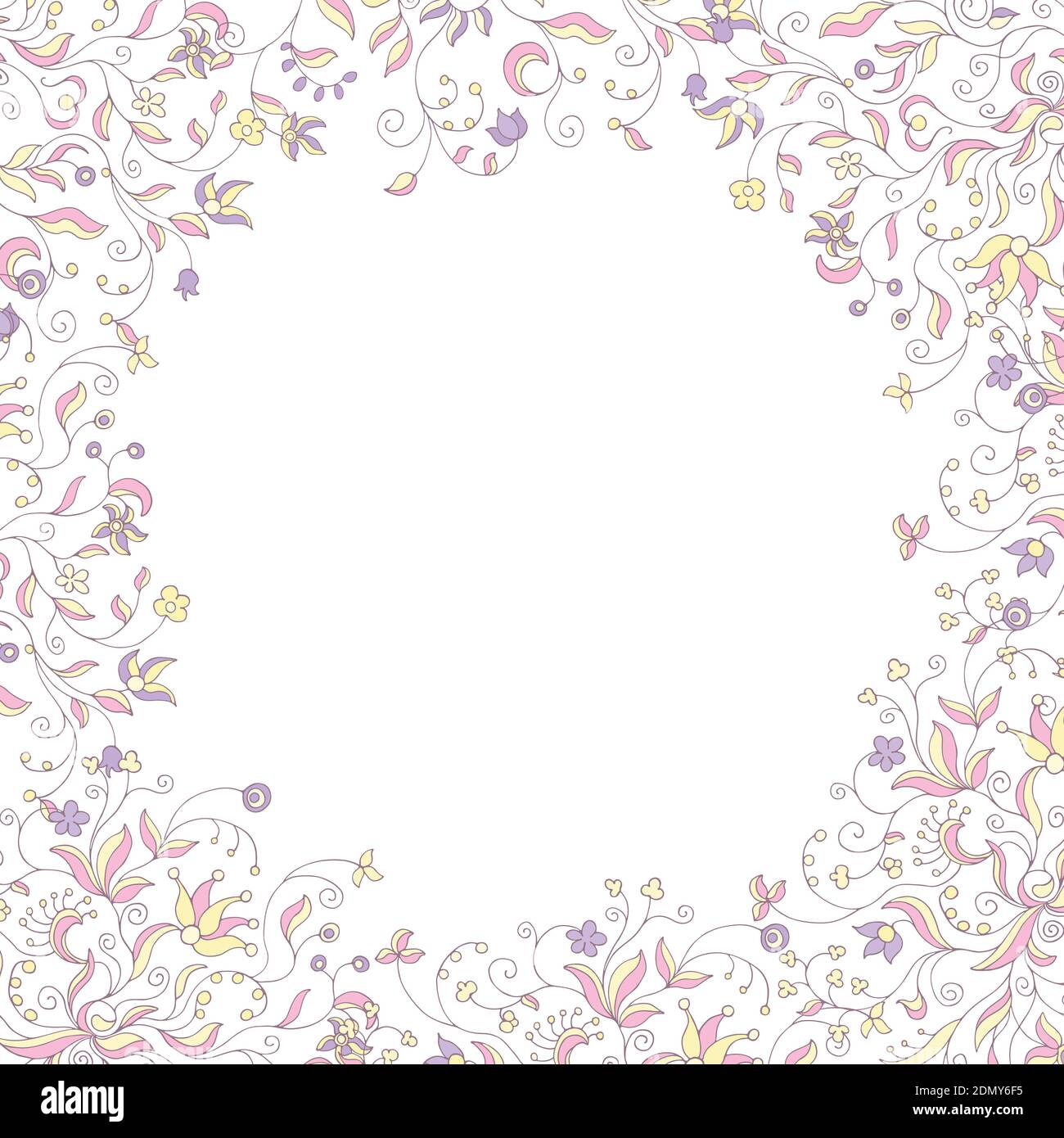 floral frame soft colors on white background Stock Vector Image & Art ...