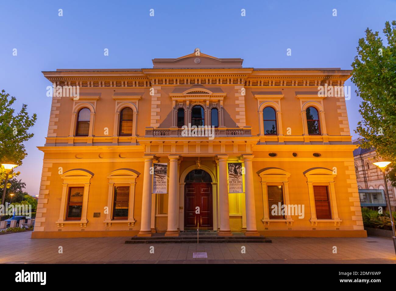 ADELAIDE, AUSTRALIA, JANUARY 6, 2020: Night view of Writers SA building ...