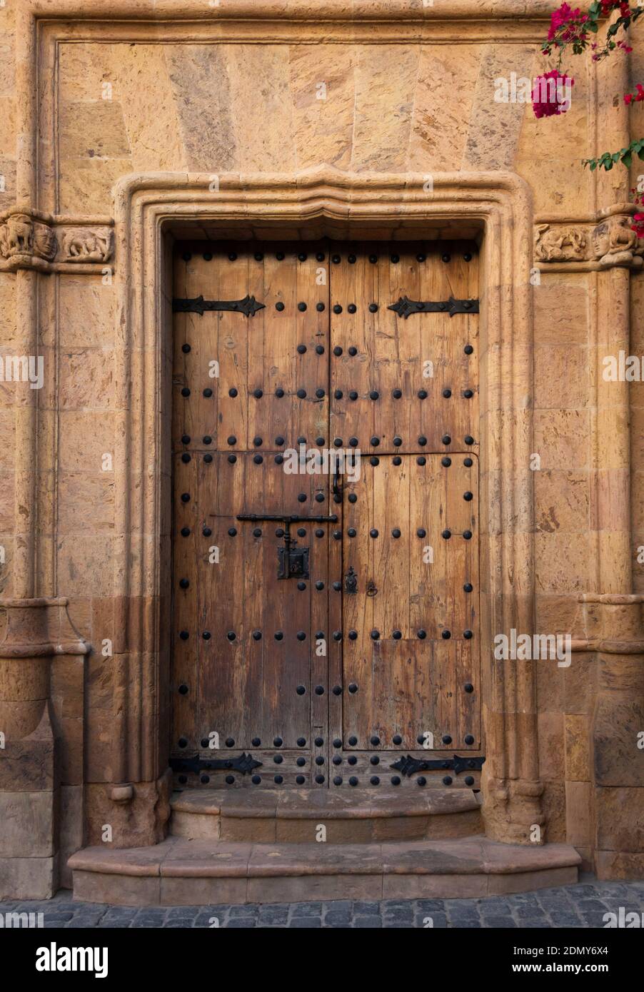Front view of Columbus House Museum entrance closed door. Popular ...