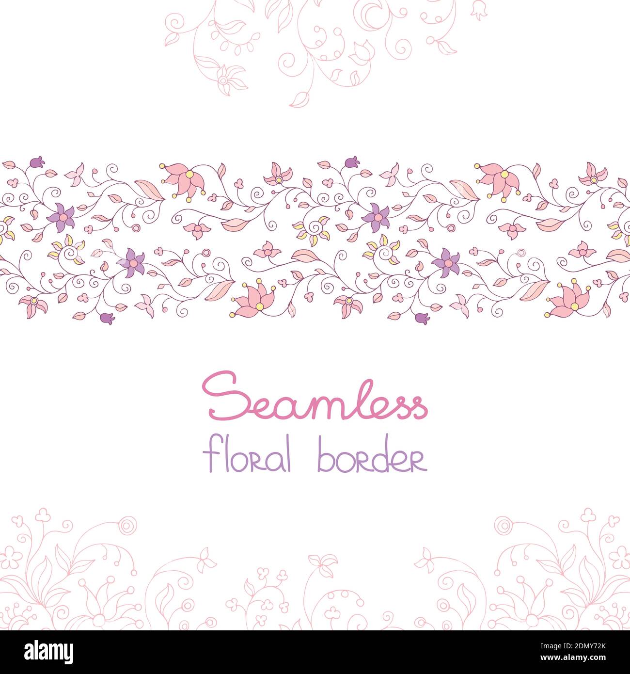 Seamless flower border hi-res stock photography and images - Alamy