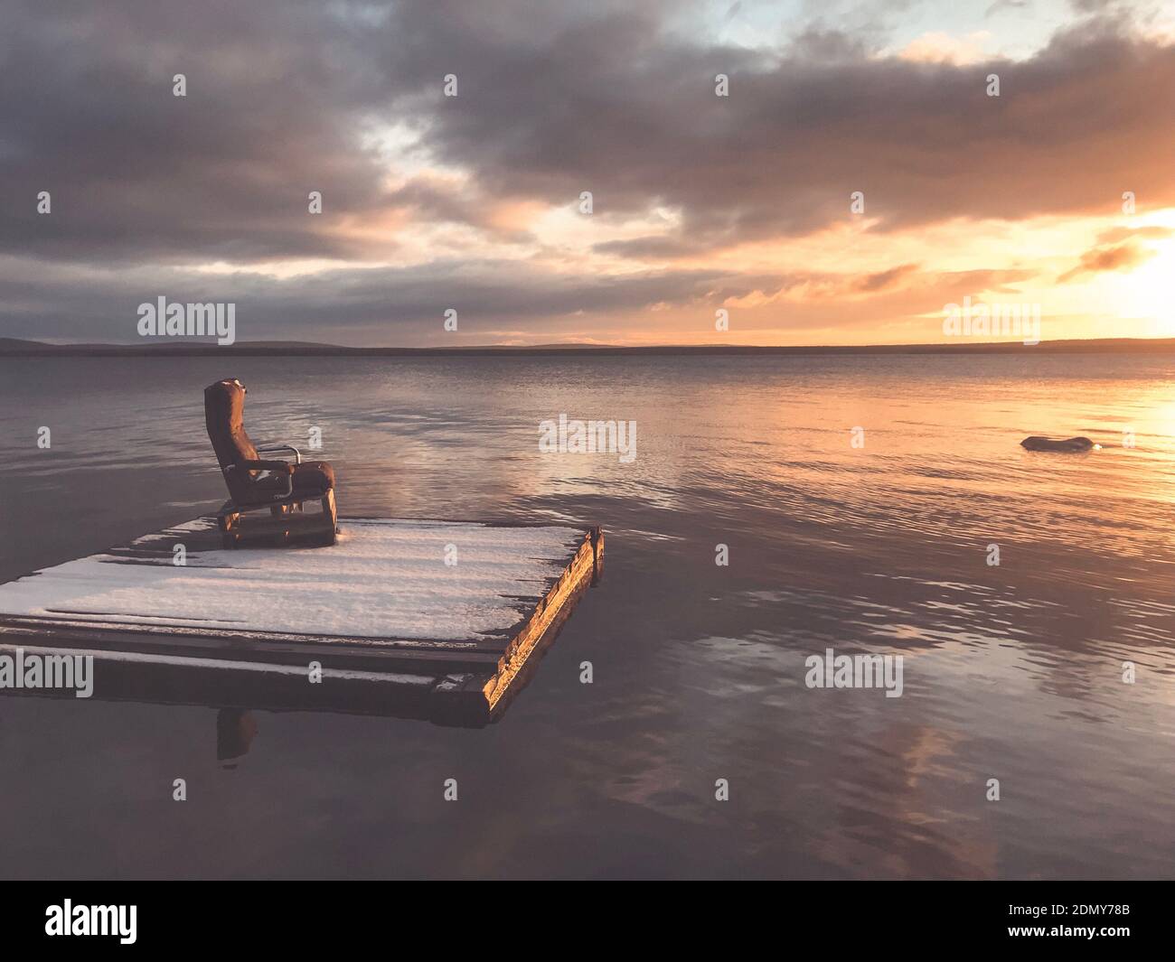 Wooden raft sunset on sun hi-res stock photography and images - Alamy