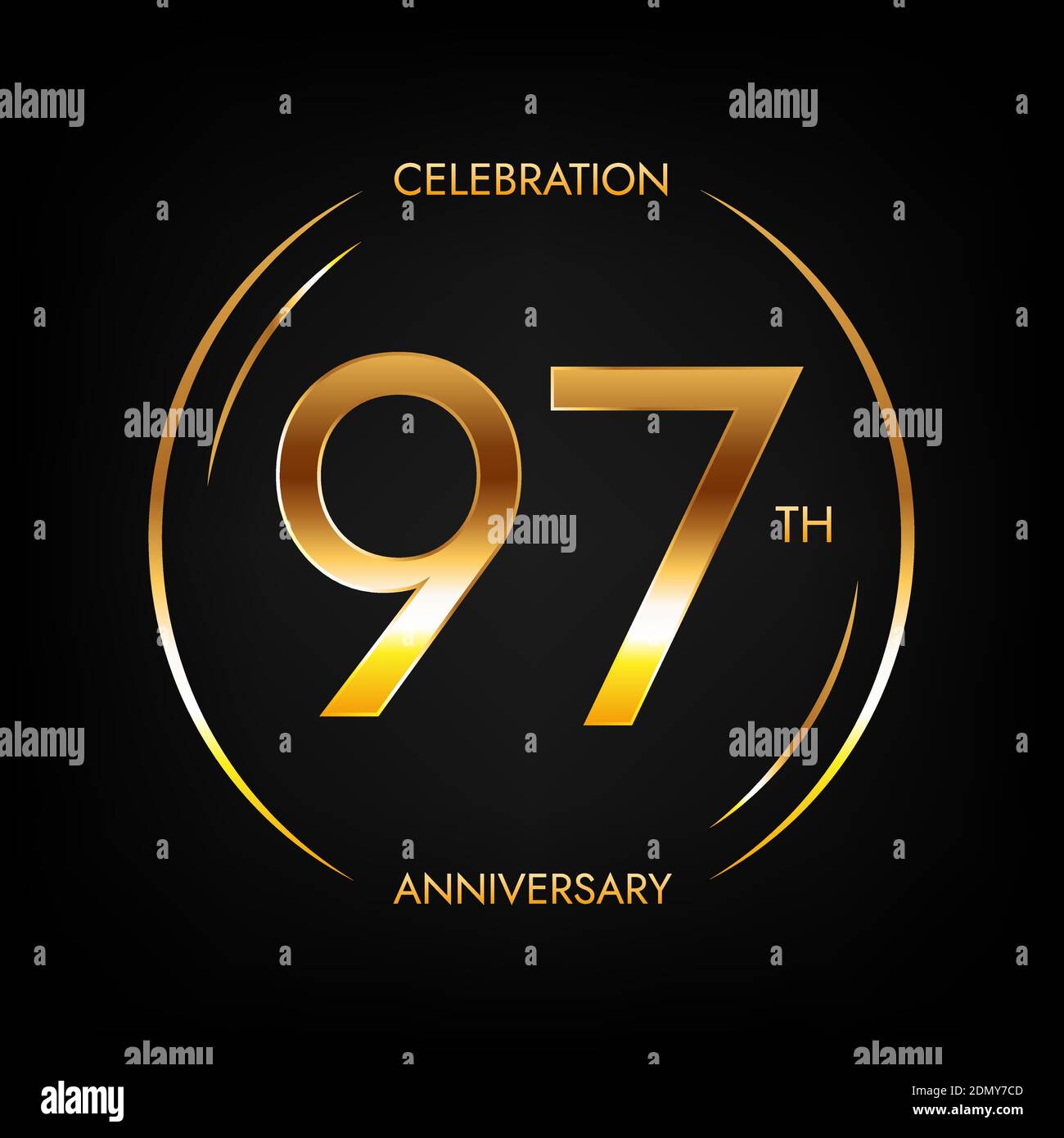 97th anniversary. Ninety-seven years birthday celebration banner in ...